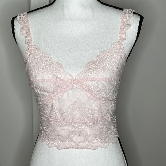 Only Hearts | Intimates & Sleepwear | Only Hearts Pink Cropped Lace ...